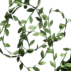 HECATY 132 ft Large Leaf Trim Ribbon,Artificial Greenery Garland Vines for Baby Shower DIY Craft Party Wedding Home Decoration