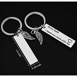 cathyhg 2 Pack Drive Safe Handsome Keychain, Gift for Trucker Husband, Dad, Boyfriend, Gift for Valentine’s Day,Stocking Stuffer