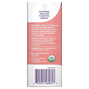 Life-flo Pure Organic Rosehip Seed Oil, Hydrating Face Oil, Dry Skin Care, Cold Pressed from Organic Rose Hips, Rich in Fatty Acids and Vitamin A (Retinol), Hypoallergenic, 60-Day Guarantee, 1oz