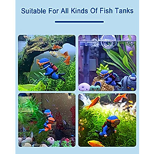 SUPTEC 2-Pack Floating Fish Tank Decorations Cute Little Diver Aquarium Decoration Aquarium Accessories Fish Playmate for Fish Tank Suitable for All Kinds of Fish and Fish Tanks Swimming Pool