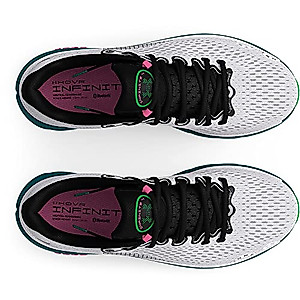 Under Armour Men's HOVR Infinite 4 Running Shoe, (101) White/Tourmaline Teal/Extreme Green, 10