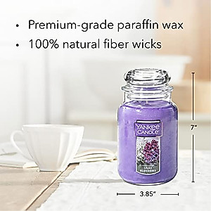 Yankee Candle Company Lilac Blossoms Scented, 22oz Single Wick Candle, Over 110 Hours of Burn Time, Perfect for Gifting, Gatherings and Seasonal Decorations, Classic Large Jar, Violet
