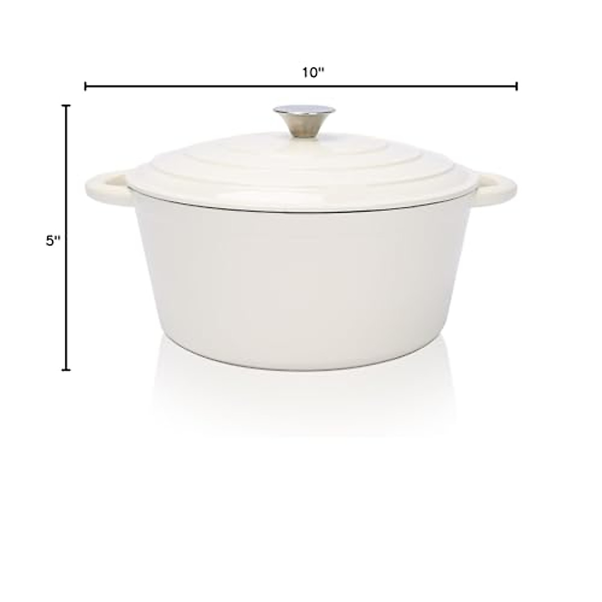 Uniflasy Cast Iron Dutch Oven Pot with Lid, 6 Quart Enameled Cast Iron Dutch Oven with Big Dual Handles, Stock Pot, Bread Oven for Sourdough Bread Baking, Pot Oven for Versatile Cooking, White