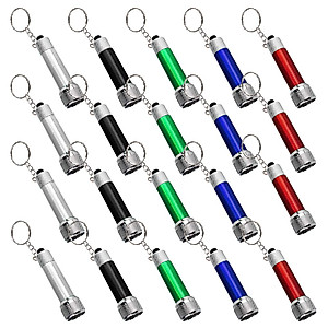 Bantoye 20 Packs Mini LED Flashlights, 2.7 Inch Pocket Flashlight Keychain 5 Bulbs LED for Kids, Camping, Party, 5 Colors