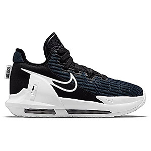Nike Lebron Witness VI (Big Kid) Black/White/Dark Obsidian 4 Big Kid M