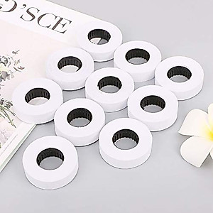 ZEERKEER Price Gun Label, 10 Rolls 5000 pcs White Price Gun Stickers for MX-6600 Pricing Gun, Can Print 2 Lines, 10 Digits On A Line（White