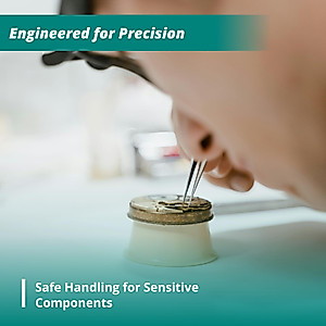 Excelta 5-SA-ET Straight Tapered Ultra-Fine Pointed Tweezers, 4.75 Inch, Ergo-Tweeze Soft Cushioned Grips, Made of Neverust Stainless Steel, Ideal for Microscopy, Professional