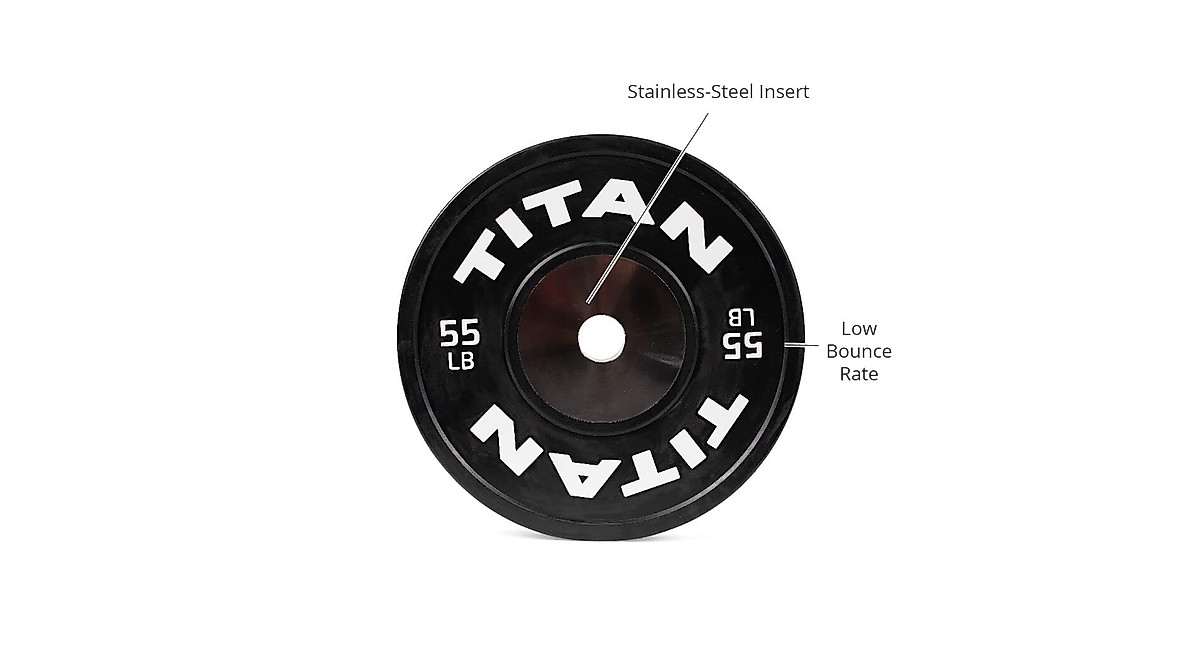 Titan Fitness 55 LB Black Olympic Bumper Plate for Cross-Training