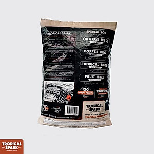 Tropical Spark Coffee BBQ Wood Pellets | Cooking, Smoking, Grilling, Bake, Roast and Braise | Premium All-Natural Flavored Hardwood | 20lbs. Bag