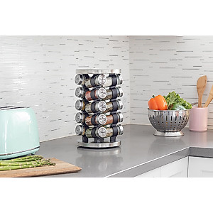 Orii 20 Jar Stainless Steel Rotating Spice Rack