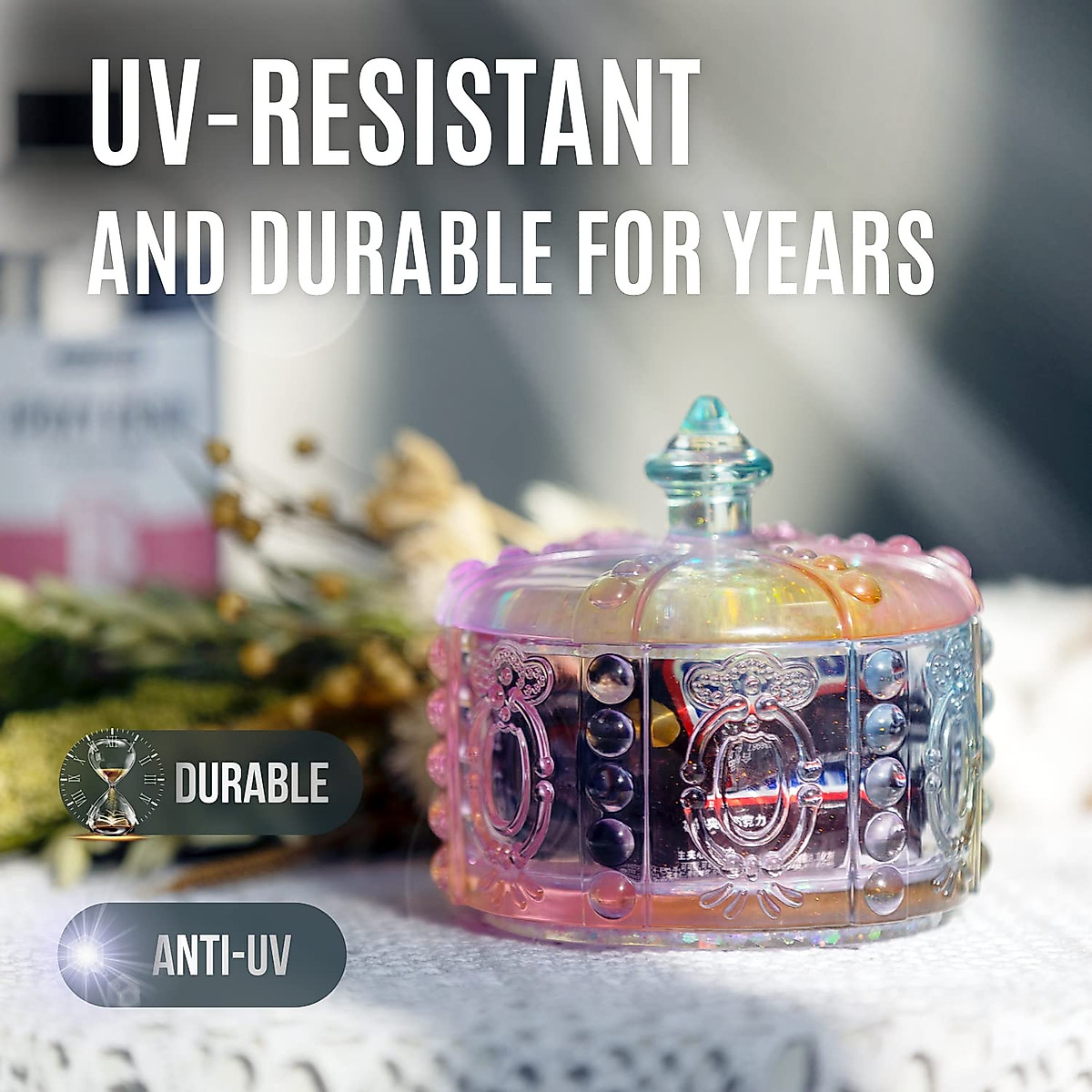 32OZ Epoxy Resin Kit, Crystal Clear Epoxy Resin Including 16OZ Resin and 16OZ Hardener, Bubbles Free Table Top Casting Resin for DIY Art, Jewelry, Crafts, Coating