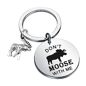 Lywjyb Birdgot Don't Moose With Me Keychain Funny Design Moose Gift (Don't Moose ky)