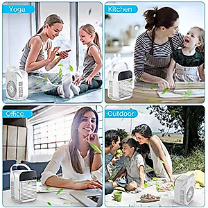TOCOOL Portable Air Conditioner Fan, Mini Evaporative Cooler, Personal Air Conditioner Small Air Cooler Quiet Desk Fan Humidifier Misting Fan for Small Room Bedroom Home Office, White, ‎AF1