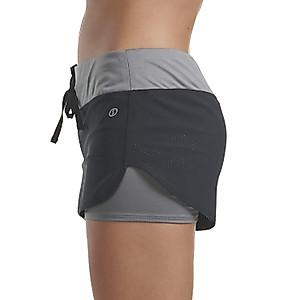 Spalding Women's Active Mesh Overlay Running Short, Regular and Plus Size, Navy, XL