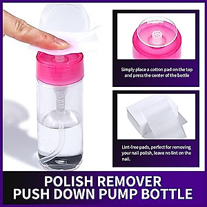 HNYYZL Gel Nail Polish Remover Tools Kit with 10 Plastic Nail Clip, 550 Lint Free Nail Wipes Cotton Pads, 100ml Nail Polish Remove Bottle, Nail File Grit 100/180, 1 Nail Brush, and 2 Cuticle Pusher