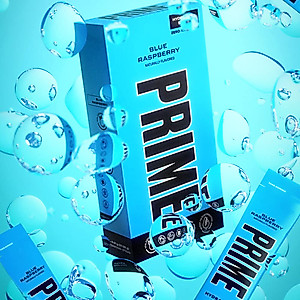 PRIME HYDRATION+ Sticks Blue Raspberry | Hydration Powder Single Serve Sticks | Electrolyte Powder On The Go | 250mg BCAAs, B Vitamins, Antioxidants | Low Sugar | Caffeine-Free | Vegan | 6 Sticks