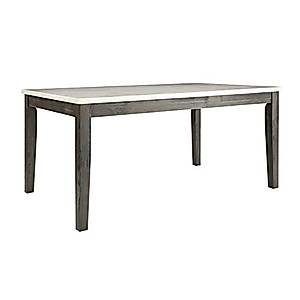 ACME FURNITURE Merel Dining Table - - White Marble & Gray Oak