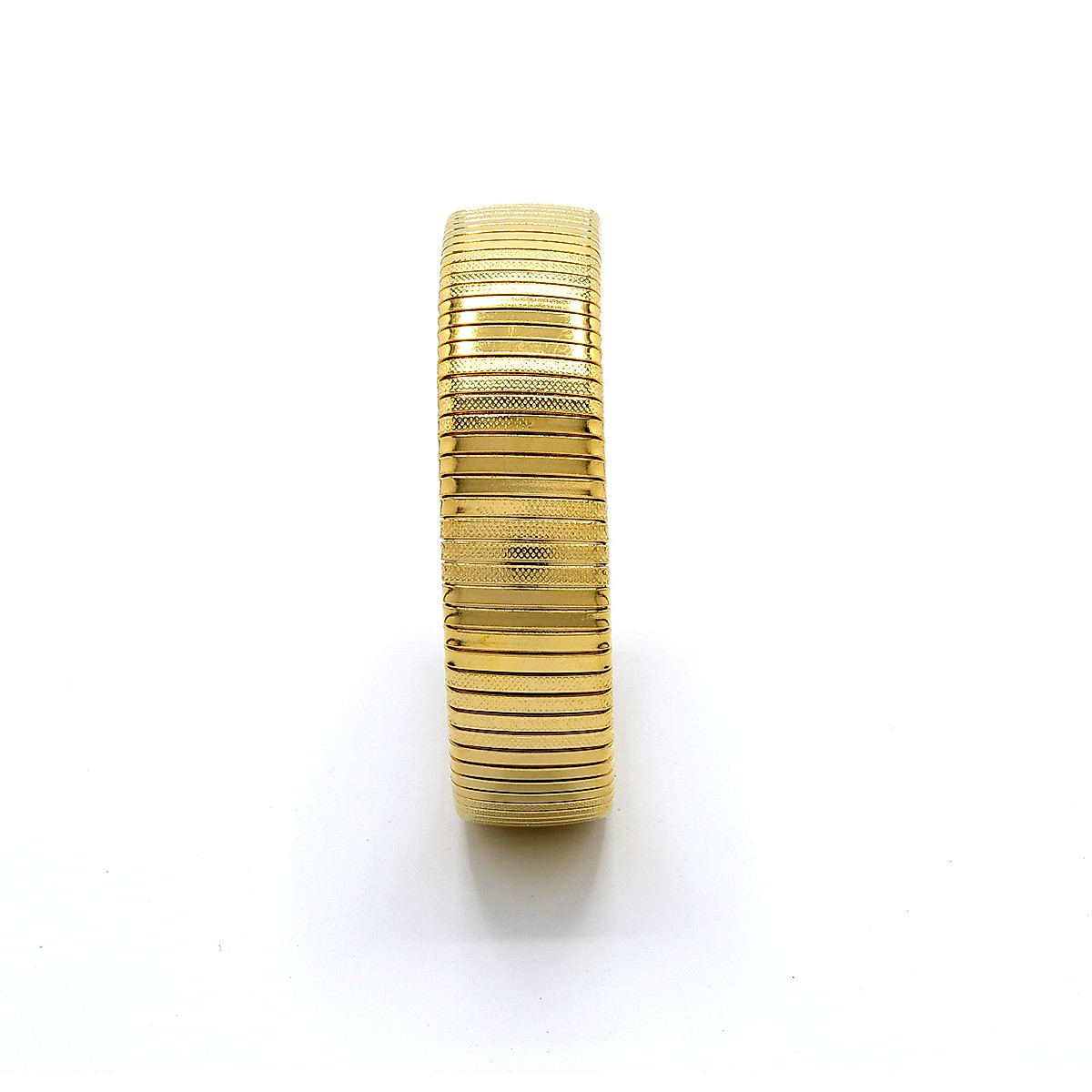 Marshal Metal Fashion Bracelet Omega Style Brass Polished Stretch Cobra Bracelet (Gold)