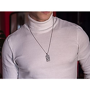 BySilverStone Jewelry - Winged Azrael Personalized Necklace, Angel Of Death With Scythe Customizable Necklace, Best Friend Necklace, Gothic Necklace, Horror Art