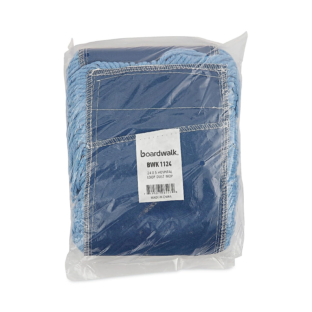 Boardwalk BWK1124 24 in. x 5 in. Cotton/Synthetic Fiber Looped-End Mop Head - Blue