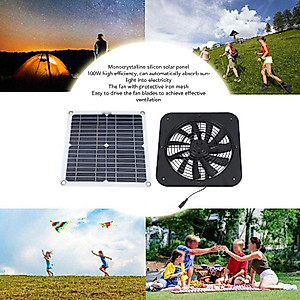 Fdit Solar Powerful Attic Exhaust Fan Quietly Cools, Solar Panel Powered Exhaust Fan 13.5 Inch Solar Powered Attic Ventilator for Pet House Chicken Coop Rv Greenhouse