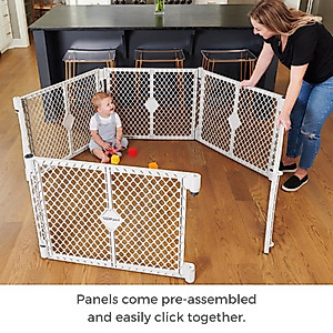 Toddleroo by North States Superyard 6 Panel Free Standing Play Yard, Indoor or Outdoor Baby Playpen, Baby Gate. Made in USA. 5.5 feet Corner to Corner Play Pen (26" Tall, Pewter)