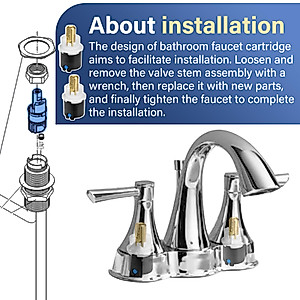 RP60400 Valve Hot and Cold Bathroom Faucet Cartridge Sink Handle Valve Stem Assembly Replacement Parts for Delta 2 Handle Bath Diamond Seal Technology Faucets and Beverage Faucets