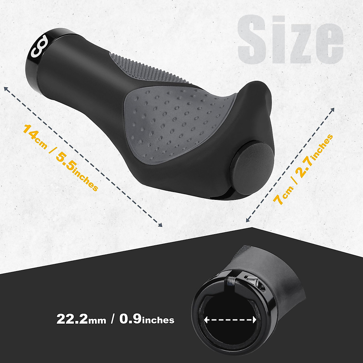 CyclingDeal Mountain Bike Grips Bicycle Handlebar Grips - Ergonomic Bike Grips Anti-Slip Design for MTB Grips - Soft Gel Bike Handlebar Grips - Quality Bike Handle Grips - Classic Grips