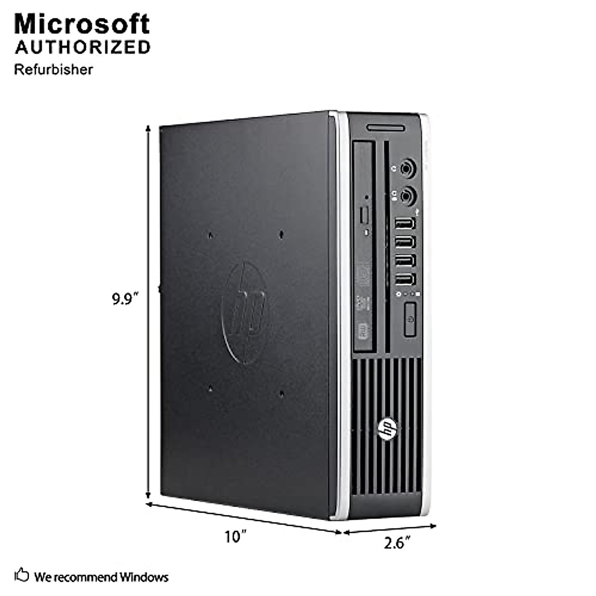 HP Elite 8300 Ultra Slim Desktop Computer, Intel Quad Core i5-3470S CPU, 8GB DDR3, 500GB HDD, USB 3.0, Windows 10 Pro (Renewed)