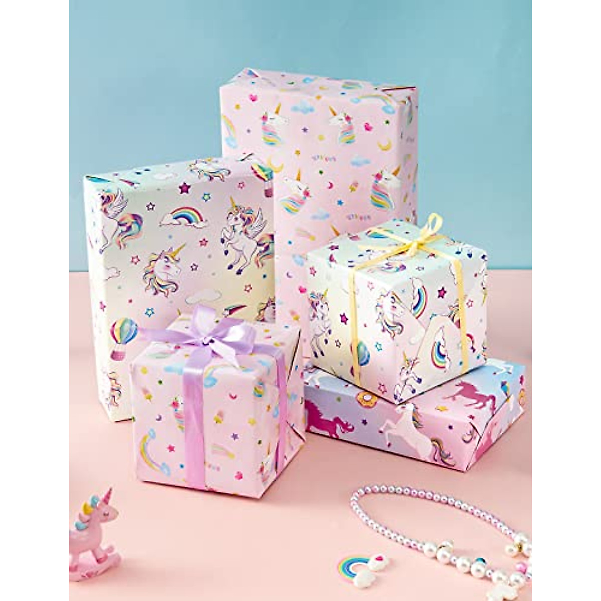 Unicorn Wrapping Paper - 10 Sheet 20'' x 27'' Unicorn Gift Wrapping Paper Girls Birthday Wrapping Paper Pink Wrapping Paper Child Gift Wrap Paper Wrapping Paper Kids Girls Birthday Wrapping Paper