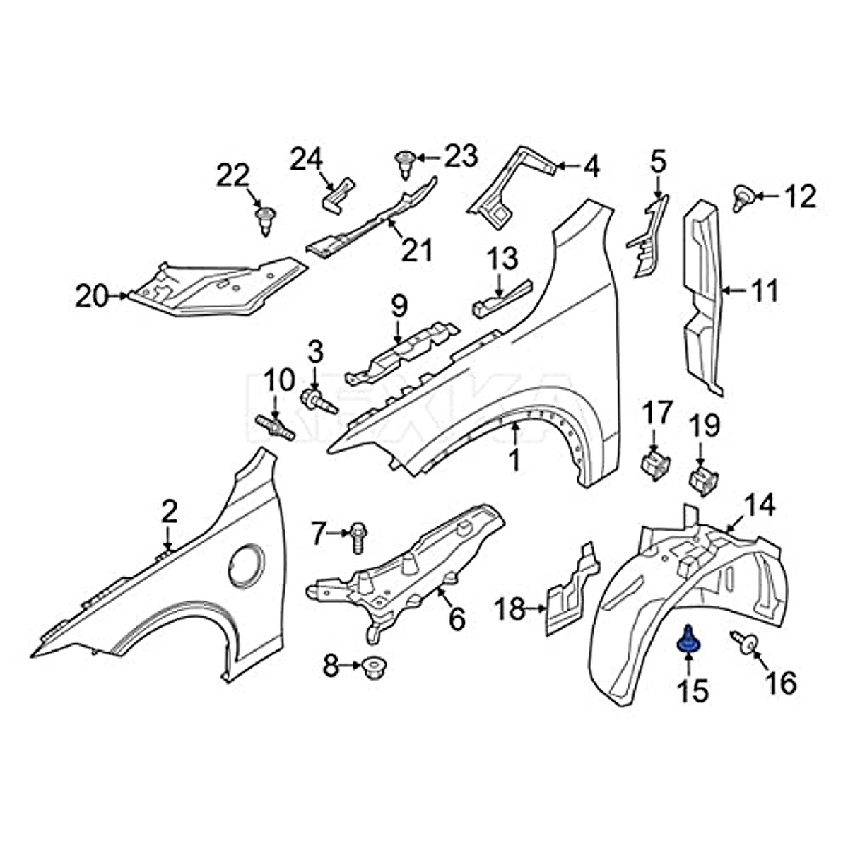 Rexka 10 pcs Bumper Cover Fender Liner Trunk Trim Panel Push-Type Retainer Clip for Volvo 3541113 940 960 C30 C70 S40 S60 S60L S80 S90 V50 V60 V70 V90 XC40 XC60 XC70 XC90