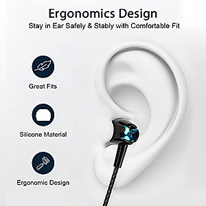 CHMUYIL Earbuds Wired with Microphone Pack of 5, in-Ear Wired Headphones with Microphone for Phone, iPod, iPad, MP3, Samsung, Walkman and Most 3.5 mm Jack Devices