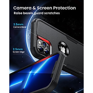 Scutum Design for iphone 13 Pro Max Case,[10 FT Military Grade Drop Protection] with [Screen Protector], 3 in 1 Non-Slip Heavy Duty Shockproof Phone Case,6.7 Inch,Black