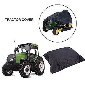 LVOERTUIG Lawn Mower Cover Riding Lawn Mower Cover Lawn Tractor Cover Waterproof Heavy Duty Waterproof UV Protect Cover 210D Oxford Cloth Garden Outdoor Cover(Black,M)