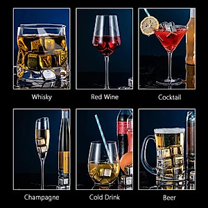 Das TooKii Whiskey Stones 6 Pack, Metal Reusable Ice Cubes, High Cooling Technology, Stainless Steel Ice Cubes, Refreezable Chilling Stones for Whiskey, Vodka, Liqueurs, Wine, Beverage Juice or Soda