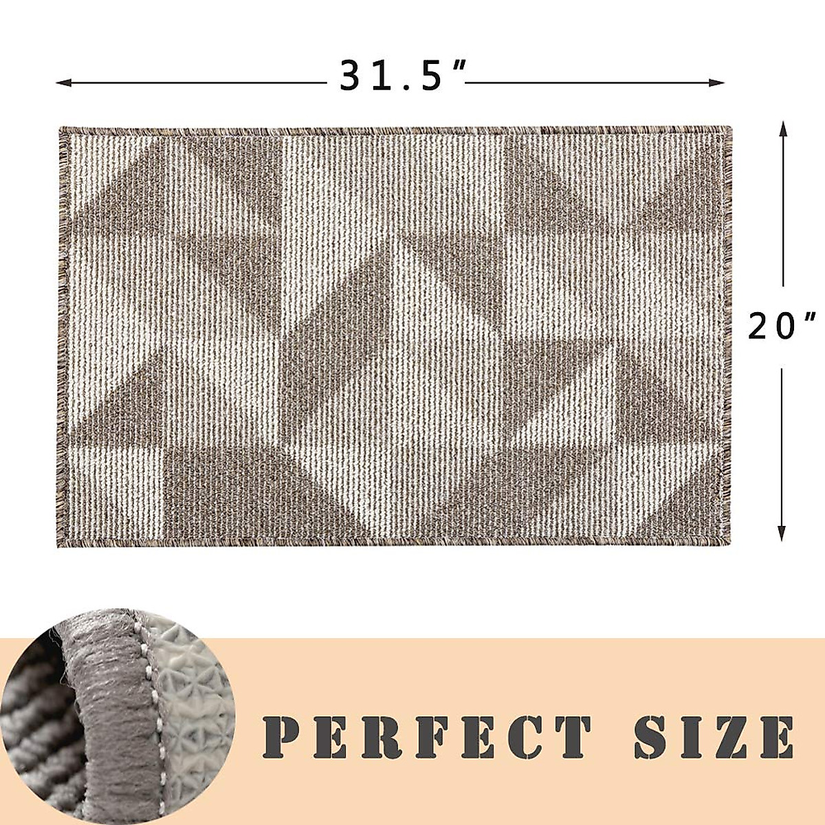 CHICHIC Brown Indoors Doormat 20 x 31.5 Inch Welcome Mat Front Back Indoors Door Mats for Home Entrance EntryWay Entry Rugs Machines Washable Rugs Inside Non Slip Outdoors