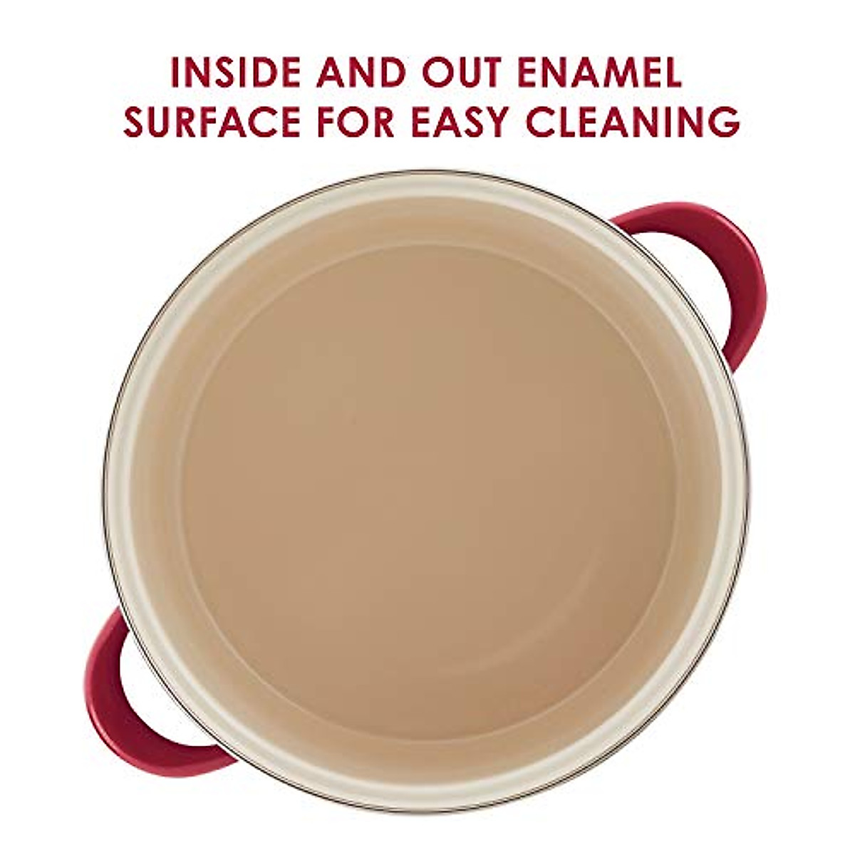 Rachael Ray Create Delicious Stock Pot/Stockpot with Lid - 12 Quart, Red