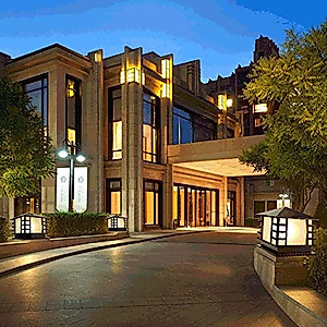 CZLZY Unique Lighthouse Square Design Door Pole Landscape Lamp IP65 Waterproof Gate Column Light Classic Aluminium Die-Casting Pillar Post Lantern American Garden Street Lighting Decorative