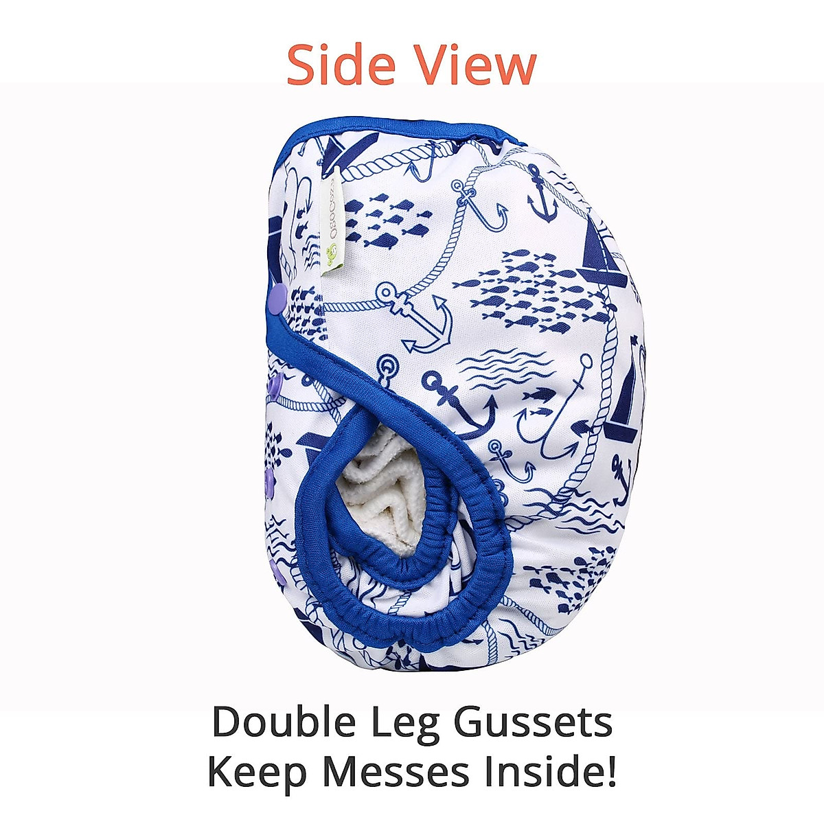 OsoCozy One Size Cloth Diaper Covers - Adjustable Snap Fit & Double Leg Gussets for Baby Boys & Girls from 8-35 Pounds. Use with Prefold, Flat or Fitted Cloth Diapers or Snap-in Inserts.