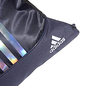 adidas Alliance Sackpack (12L) Lightweight Athletic Small Drawstring Team Sports Workout Bag Discontinued, Shadow Navy/Snowglobe/Dash Grey, One Size