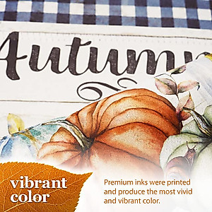G128 Garden Flag Fall Decoration Autumn Blessings Pumpkins and Flower Vases 12"x18"
