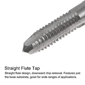 uxcell Tap & Bit Sets, 6#-32 UNC H2 Straight Flute Machine Thread Milling Tap Extra Long, 2.5mm High Speed Steel (HSS) Twist Drill Bit