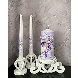 Magik Life Unity Candle Set for Wedding - Wedding décor Wedding Accessories - Candle Sets - 6 Inch Pillar and 2 10 Inch Tapers - Best Unity Candle