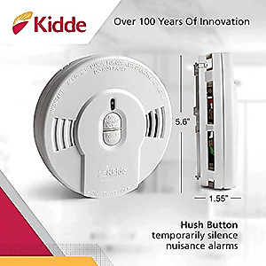 Kidde Smoke Detector, 10-Year Battery, LED Indicators, Replacement Alert, Test-Reset Button, 2 Pack