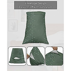 Edwiinsa Teal Geometric Pillow Covers Standard Size Set of 2 20x26 Bed Pillow, Boho White Modern Abstract Art Plush Soft Comfort for Hair/Skin Cooling Pillowcases with Envelop Closure