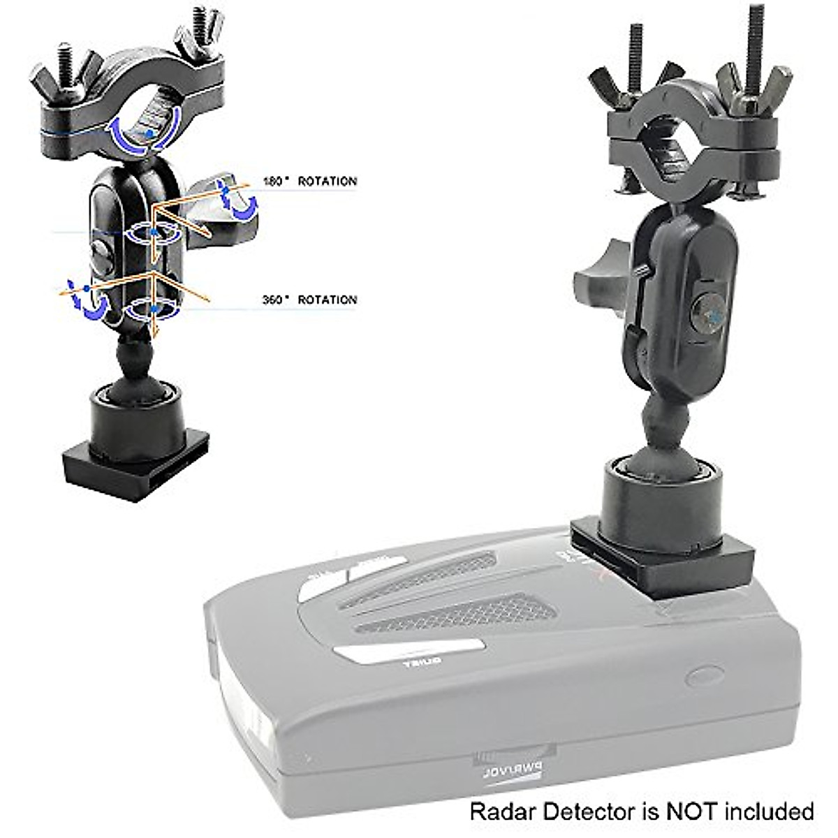 AccessoryBasics Universal Car Rear View Mirror Radar Detector Adhesive tab Mount for Radenso SP Pro Valentine One Whistler CR 65 70 75 80 85 90 XTR 130 RX Meter Cobra XRS ESR SPX ESD Radar Detector