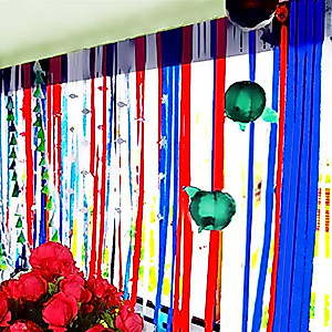 TKEJZu Crepe Paper Streamer Rolls Patriotic Theme Hanging Party Decoration Red White and Blue Crepe Streamer Decorations Total 490-Feet, 6 Rolls, Fourth of July Party Streamer DIY Art Supplies