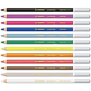 STABILO Chalk-Pastel Pencil CarbOthello - Pack of 12 - Primary Tones