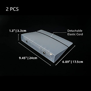 WDONAY 2 Pcs Translucent 6-Rings Binder Protector Cover Plastic Binder Protector Covers A5 Refillable Loose Leaf Folders Shell with Rubber Bands (6.89" x 9.45")