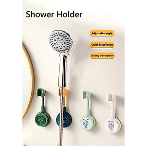 Adjustable Suction Cup Shower Head, Wall Mount Holder for Handheld Wand, Removable Handheld Showerhead